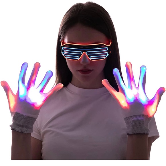 Accessories | Joyin Led Gloves And Led Glasses Green And Purple In ...